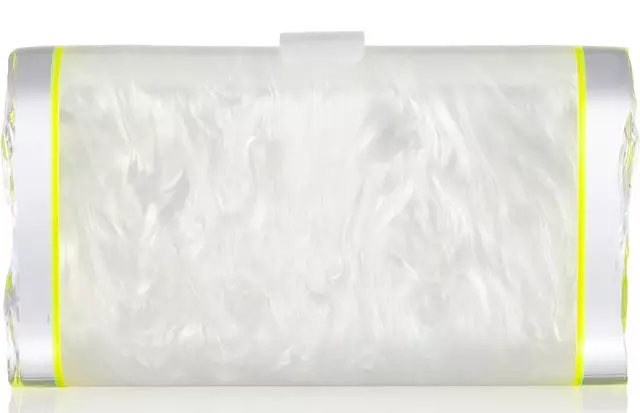 Edie Parker Lara Textured-Acrylic Box Clutch