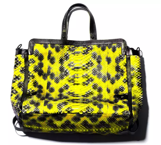 Dax Gabler Shoulder Python Tote Yellow