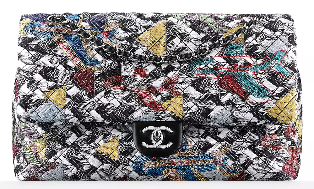 Chanel-Tweed-iyo-Strass-Flap-Boorsada