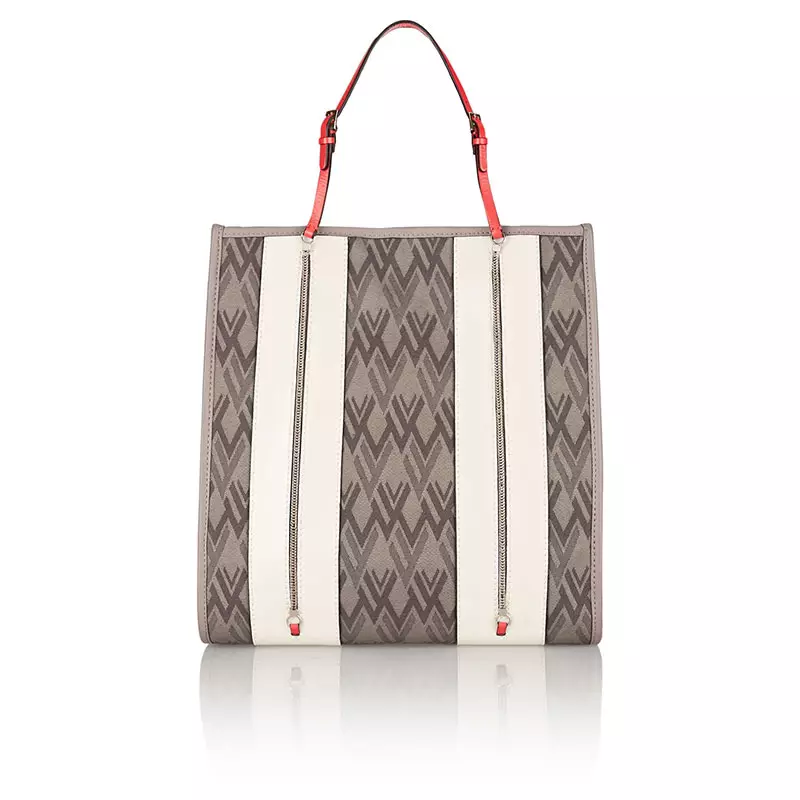 Valentino_Leather-trimmed canvas tote-THE OUTNEt.COM