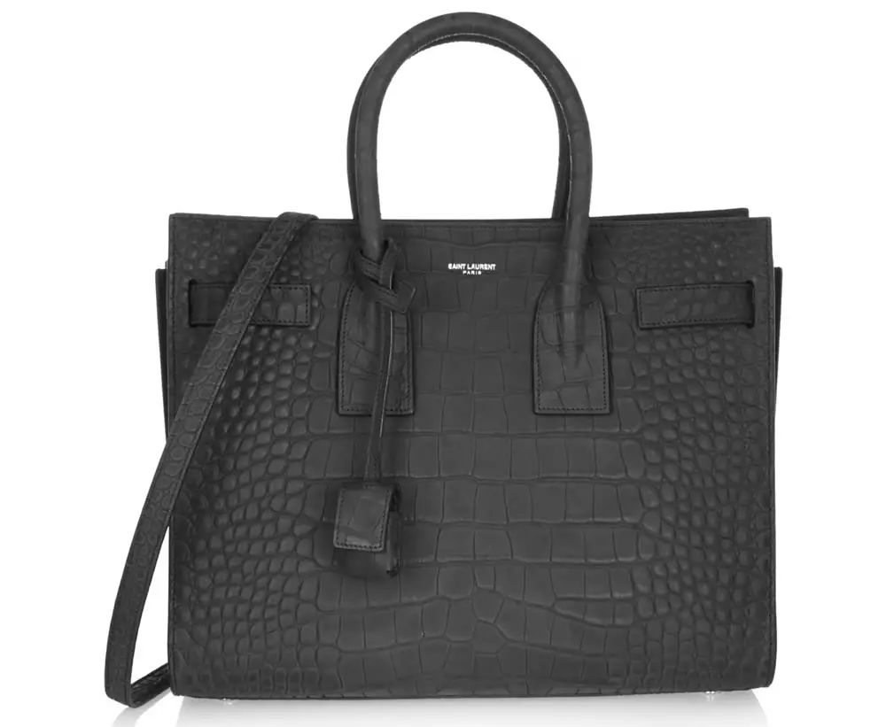 Saint Laurent Sac de Jour 鱷魚壓紋小號手提包