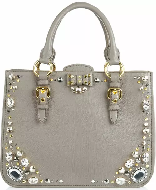 Vul de blanco in: de Miu Miu met kristallen verfraaide leren tas met studs is... 12056_1