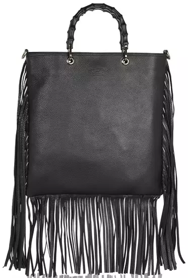 Gucci fringed áferð-leður töskur