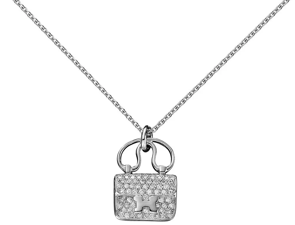 Agora você pode usar pequenas bolsas Hermès incrustadas de diamantes no pescoço