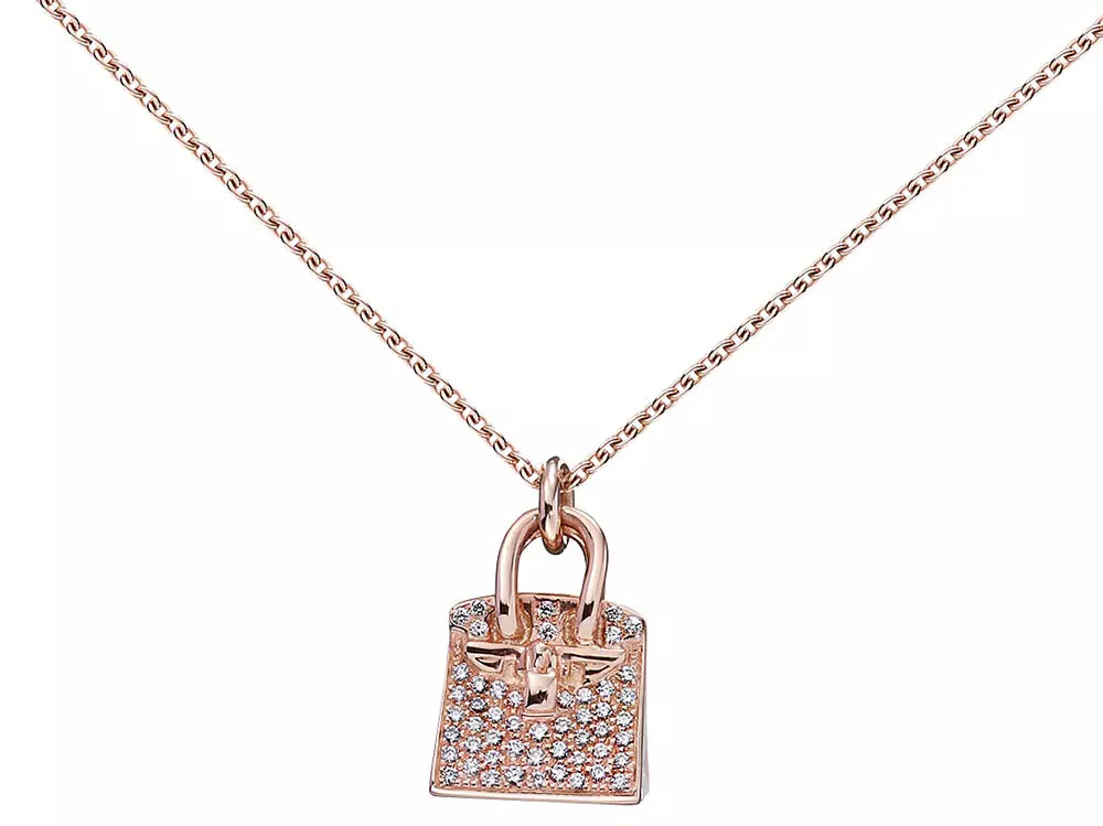 Hermes-Birkin-Pendente-Oro Rosa-e-Diamanti