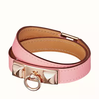 Rivale Double Tour Bracelet สีโรสซากุระ ได้รับความอนุเคราะห์จาก Hermes.com