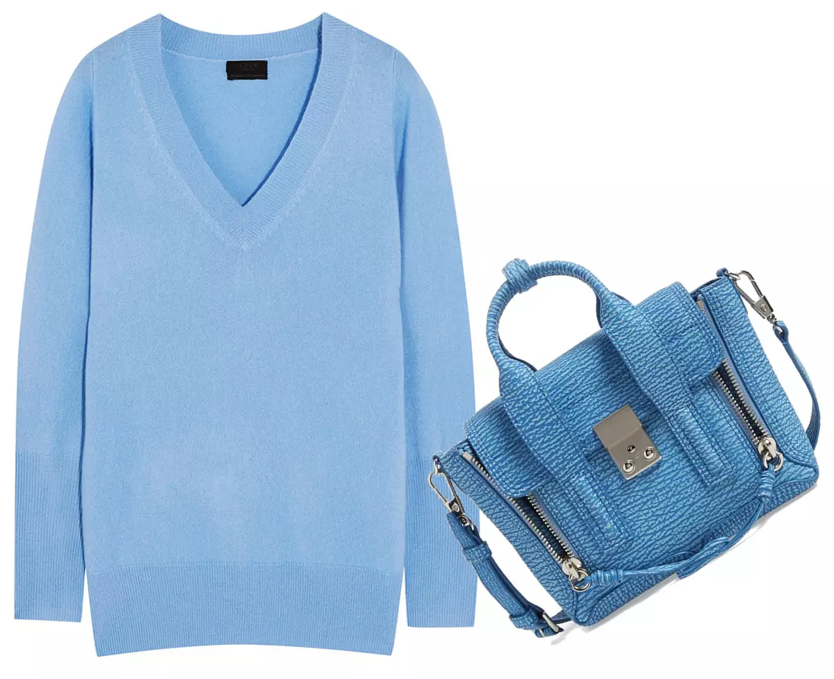 3.1 Phillip Lim Mini Pashli en Lavita Ledo $ 795 per Nordstrom, J.Crew Collection Cashmere Sweater $ 190 per Net-A-Porter