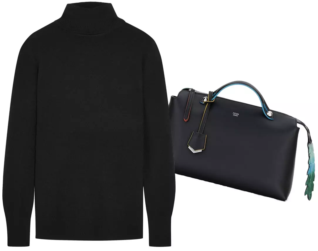 Fendi Grande By the Way Croc-Tail Bag $ 2.800 über Nordstrom, Equipment Oscar Cashmere Rollkragenpullover $ 320 über Net-A-Porter