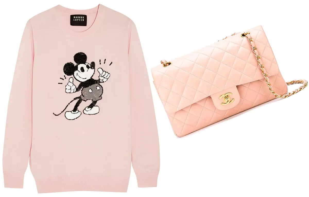 Chanel 2.55 Pink Classic Flap 6.497 $ über Farfetch, Markus Lupfer Disney® Vintage Mickey Sweater 420 $ über Net-A-Porter