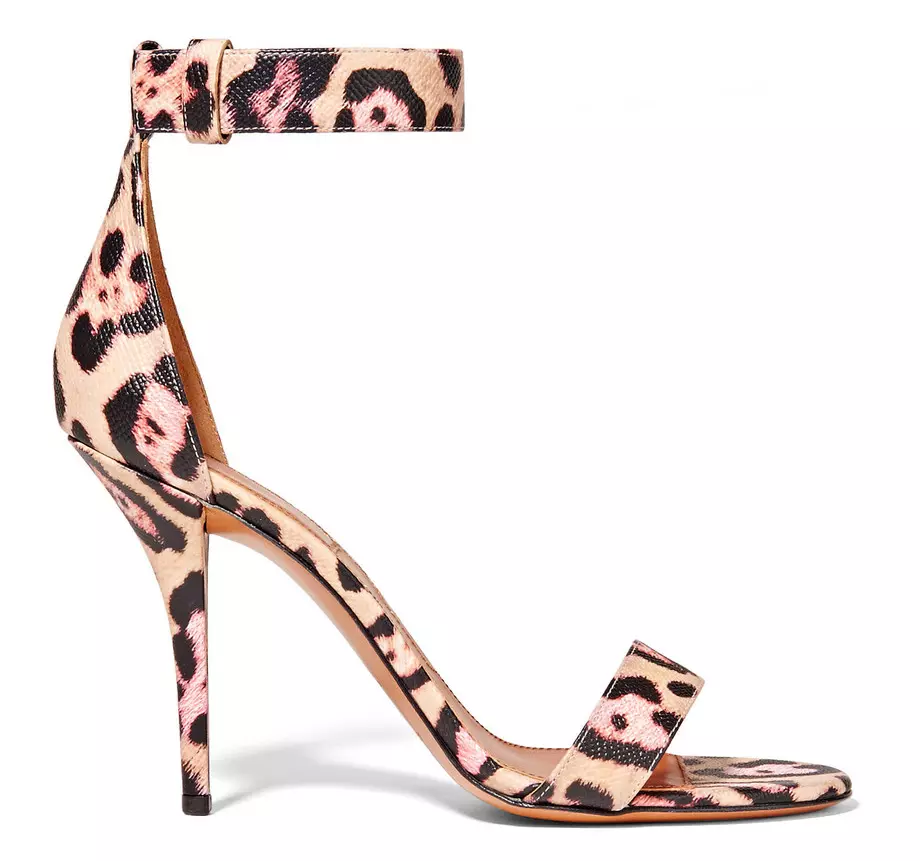 Givenchy Retra Leopard-Print Textured-Leather Sandalen