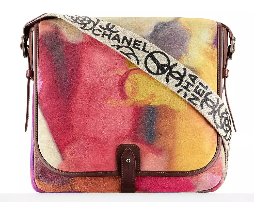 Chanel-trykt-fløjl-kalveskind-messenger-taske-4100