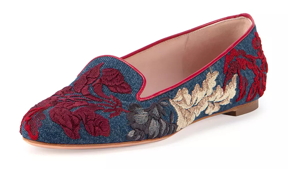 Alexander McQueen Embroidered Skimmer Flat