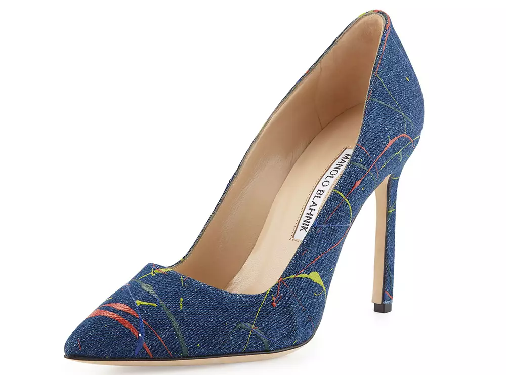 Manolo Blahnik BB Paint-Splatter 105mm Pump