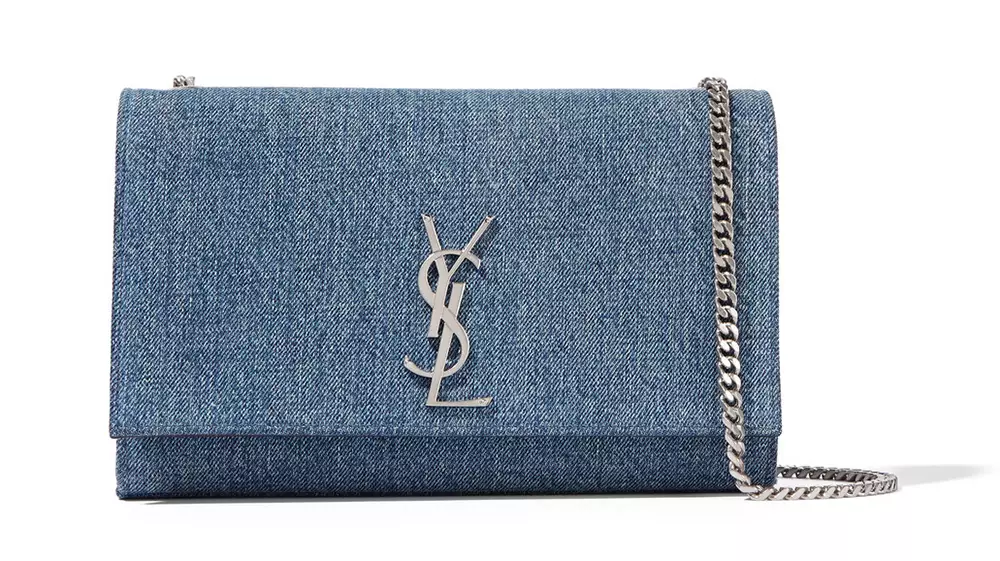 I-Saint Laurent Monogramme Medium Denim Shoulder Bag