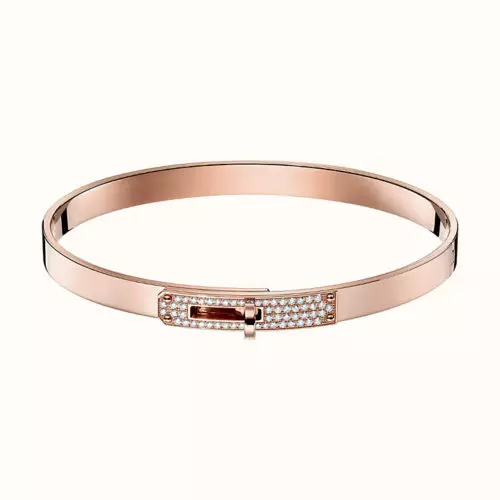 Önü Pırlantalı Rose Gold Kelly Bileklik