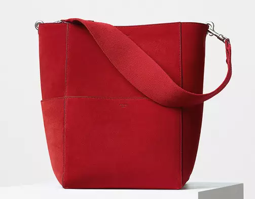 Celine-Seau-Sangle-Tasche-Red-Suede-2350