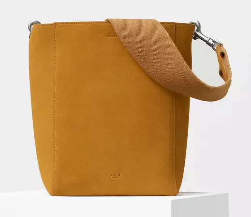 Celine-Small-Sangle-Soulder-Tasche-Suede-Giel-1850