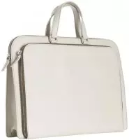 Prada Ivory Saffiano Bi-fold Zip Briefcase