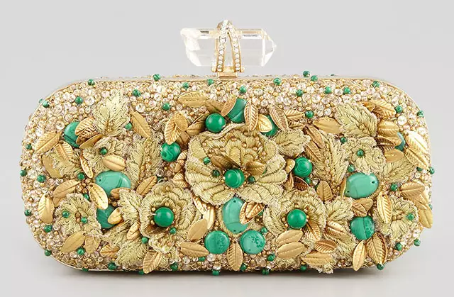 Marchesa Lily Floral Broderad Box Clutch