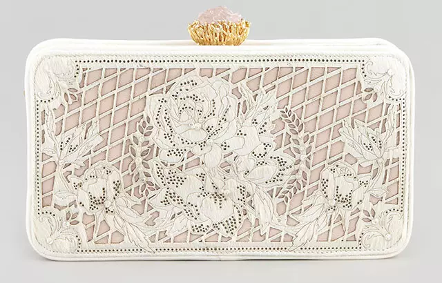 Clutch de cabelo de bezerro com corte a laser Marchesa Isabella