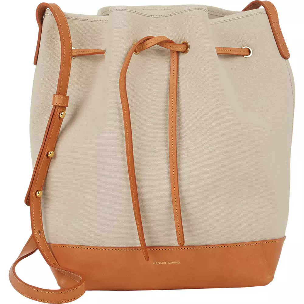 Borsa a secchiello grande in tela di Mansur Gavriel