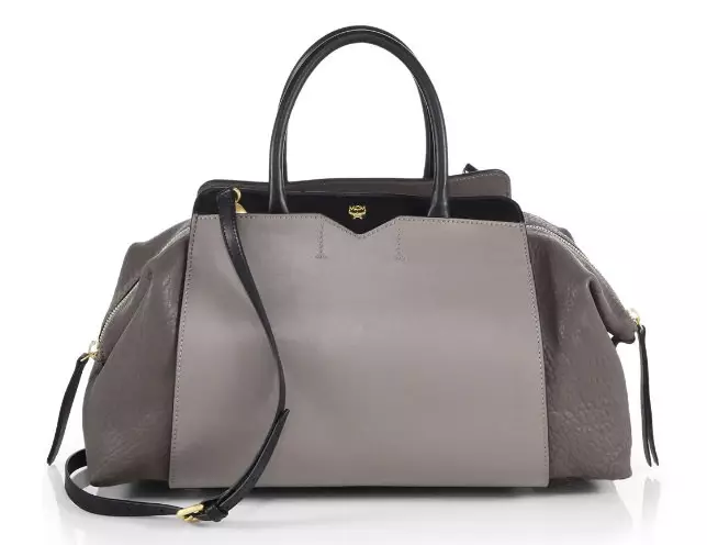 Bolso satchel mediano de doble textura de MCM