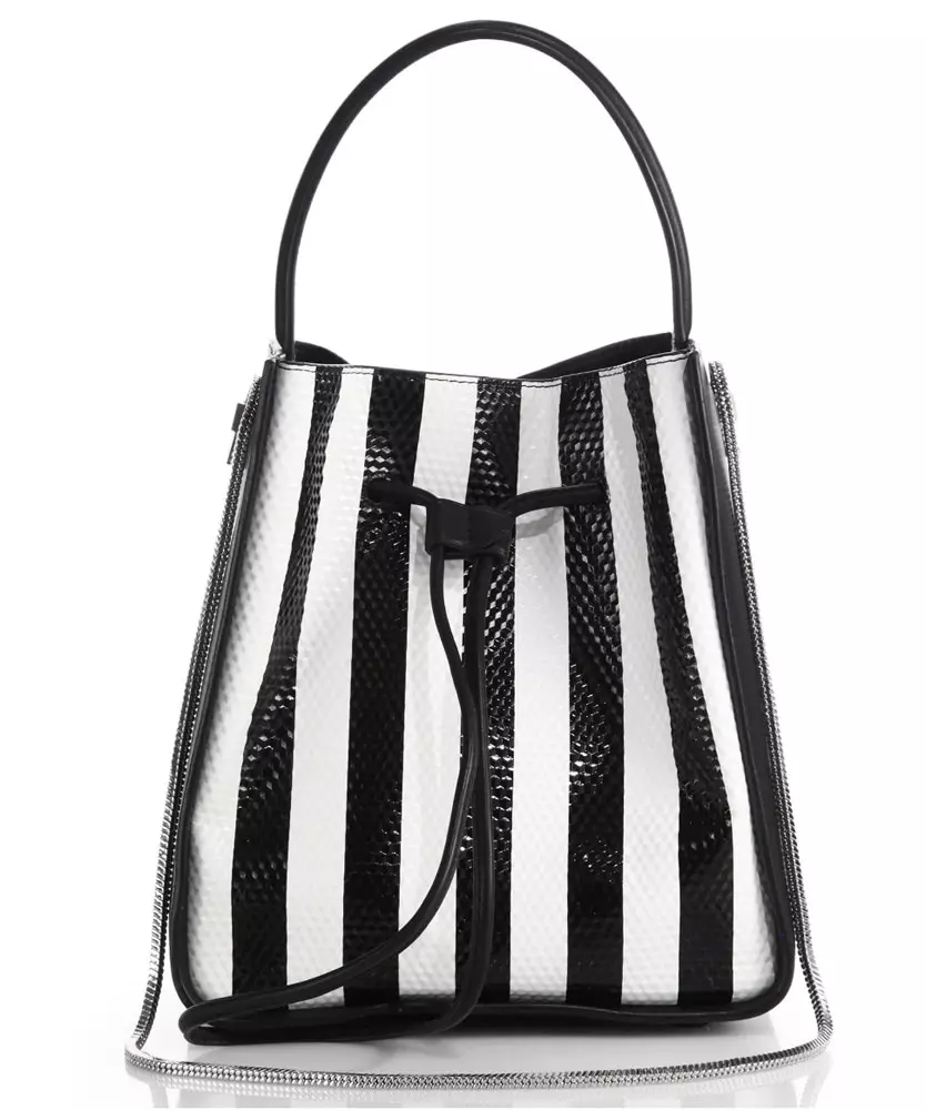 3.1 Phillip Lim Soleil bolso bombonera texturizado a rayas