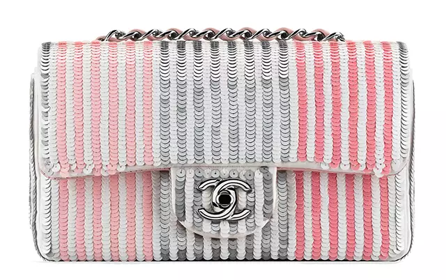 Chanel Ti Stripe Sequined Flap Bag