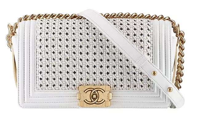 Chanel Boy Tressé Flap Bag Blan