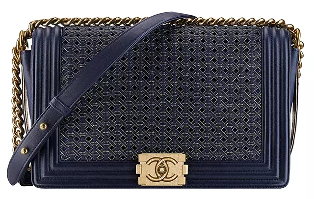 Chanel Boy Tressé Flap Bag Navy