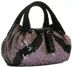 Fendi Violet Sequined Satin Small Spy Tote