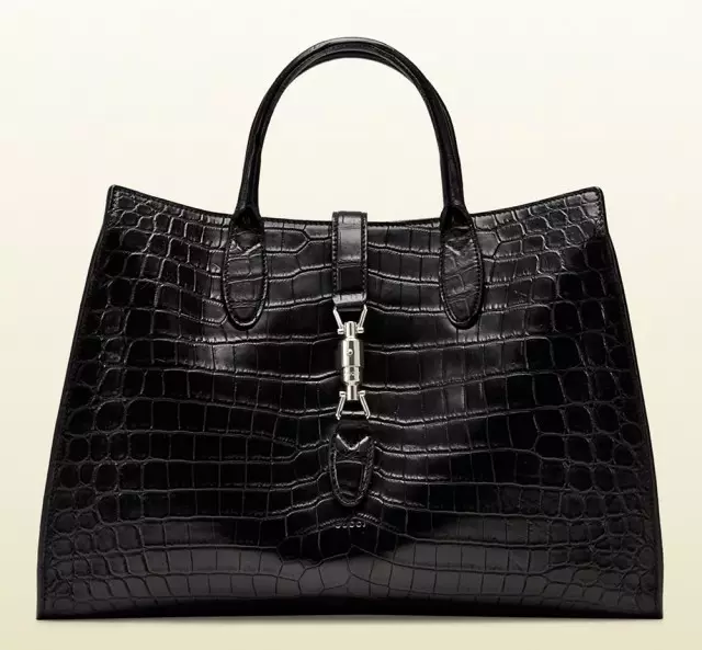 Gucci Jackie Soft Tote תנין שחור