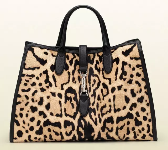 Gucci Jackie Soft Tote Leopard