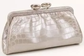 ดาร์บี้ สก็อตต์ Matte Mercury Alligator Mini Evening Clutch