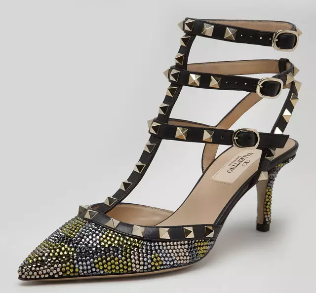 Valentino Rock Study Crystal Crystal Closet Slingback Pumps