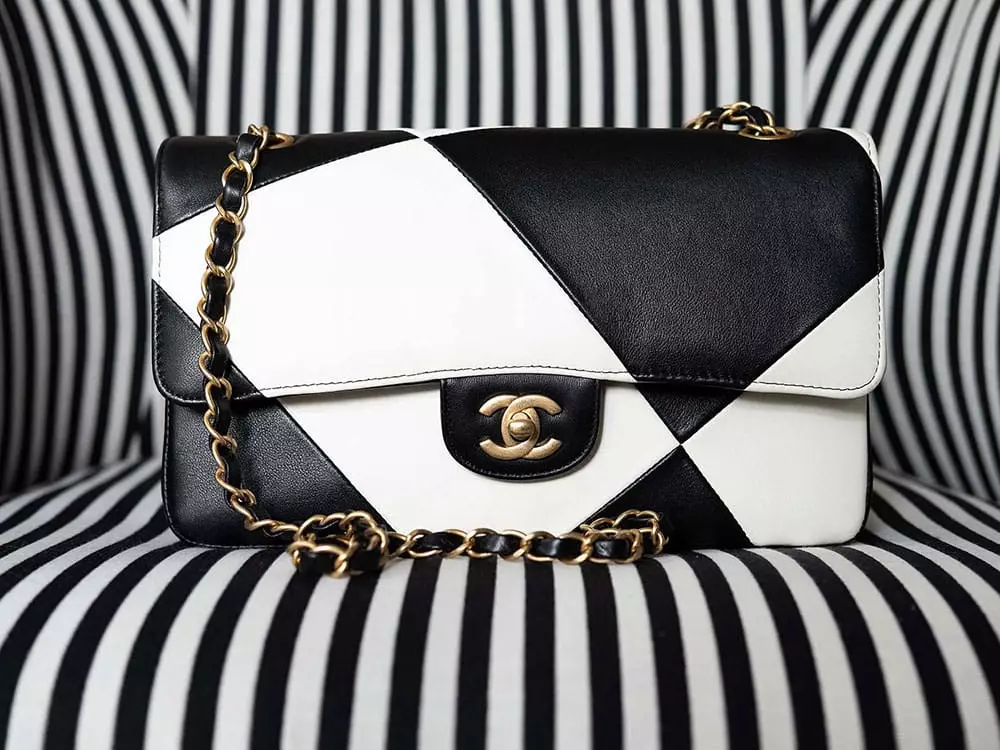 Μαύρο και άσπρο Classic Chanel Flap Τσάντα