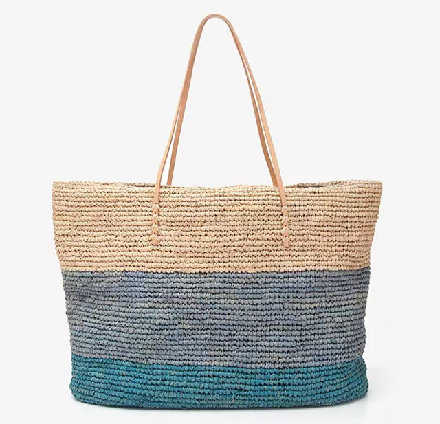 Bujibaja Woven Broad Stripe Straw Tote