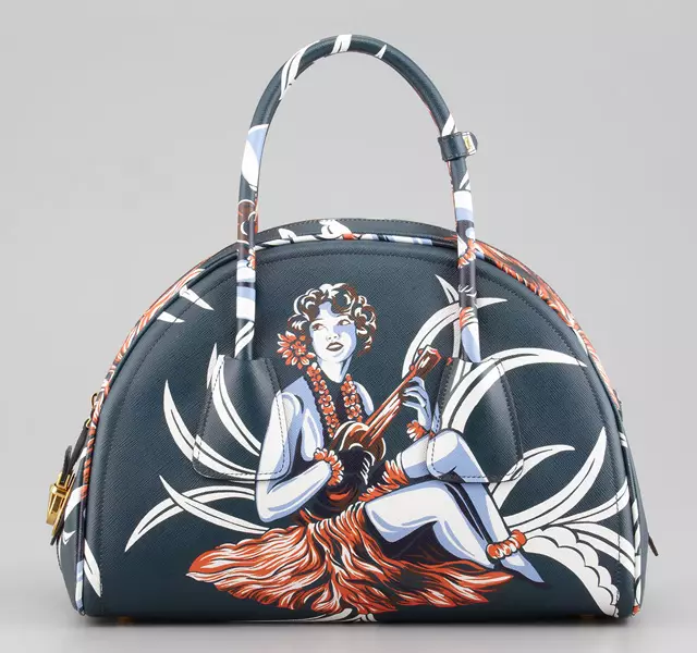 Bag Bowler Hula-Print Prada Saffiano