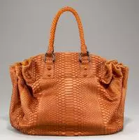 Ny kitapo Carlos Falchi Gathered Python Pouf Satchel dia tena luxe 7249_1