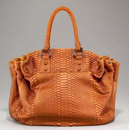 Carlos Falchi Gathered Python Pouf Satchel waa super luxe 7249_2