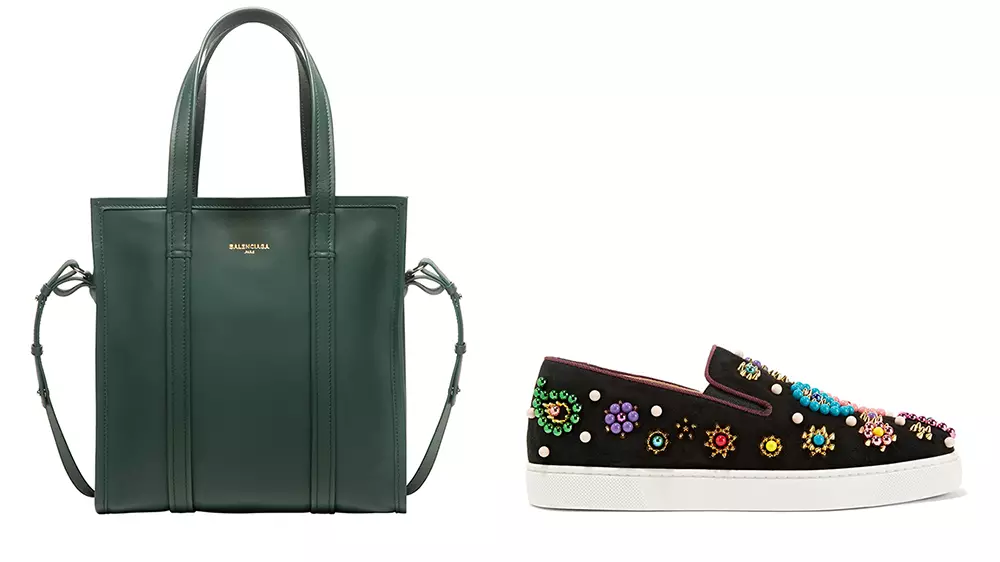 Balenciaga Bazar Shopper S Tote 1,265 USD per Balenciaga Christian Louboutin Boat Candy Embellished Suede Sneakers 1,345 USD per Net-a-Porter