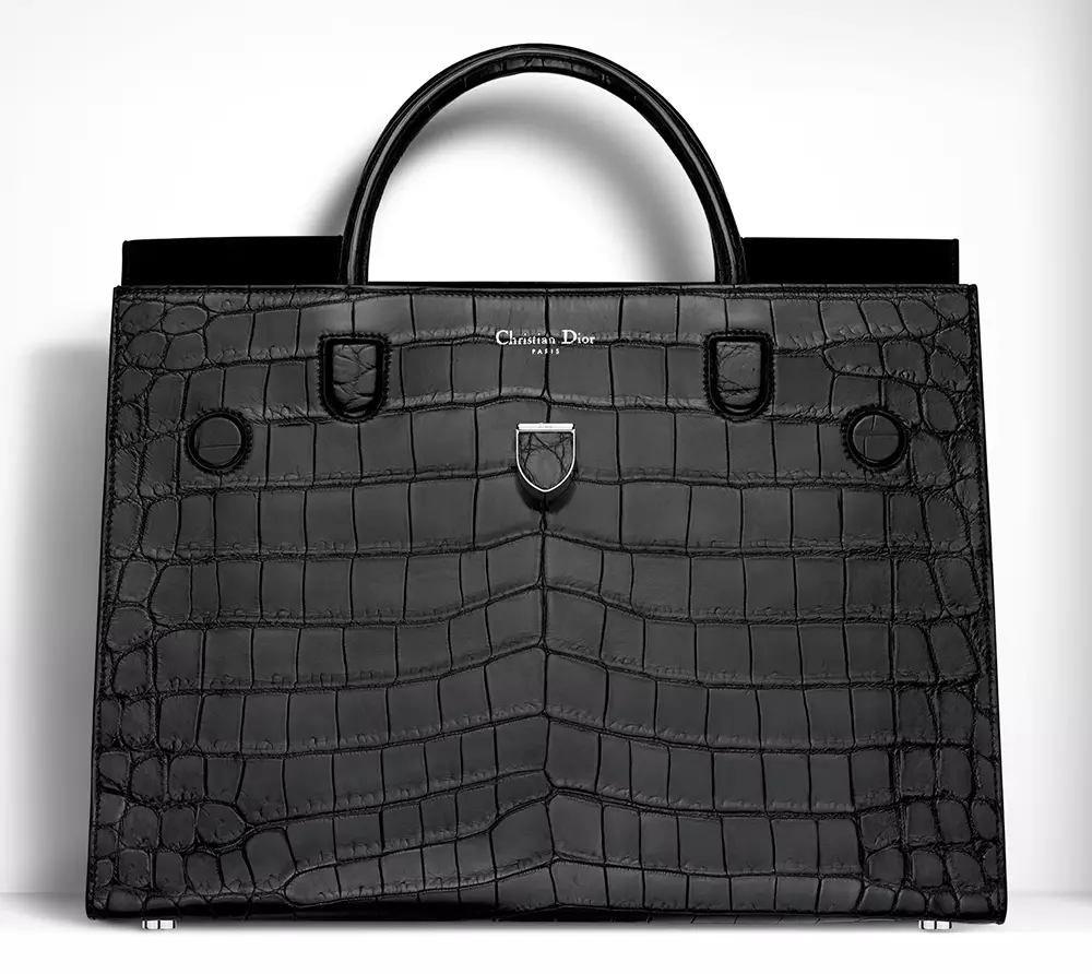 Christian-Dior-Large-Diorever-Tasche-Schwaarz-Krokodil