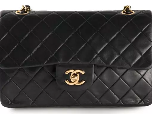 Chanel Vintage liten väska med dubbel klaff