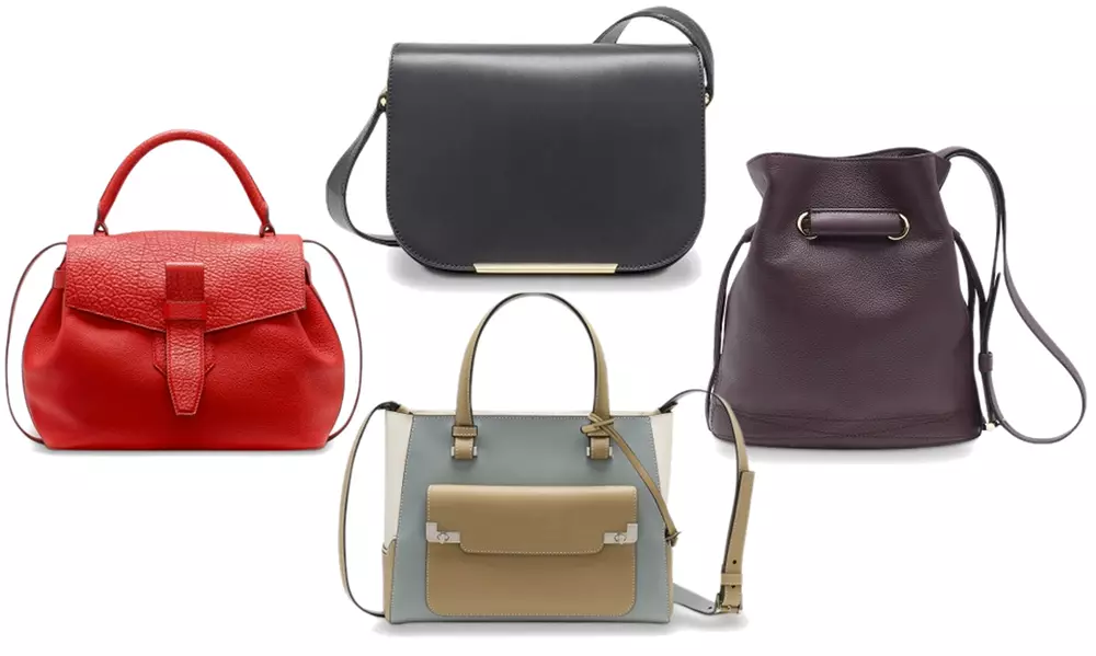 Auer vun uewen: Lancel Bianca Bag, $ 980 via Monnier Freres; Lancel Le Huit Bucket Bag, $ 800 via Monnier Freres; Lancel L Small Tote, $ 1.420 via Monnier Freres; Lancel Charlie Bag, $ 1.190 via Monnier Freres