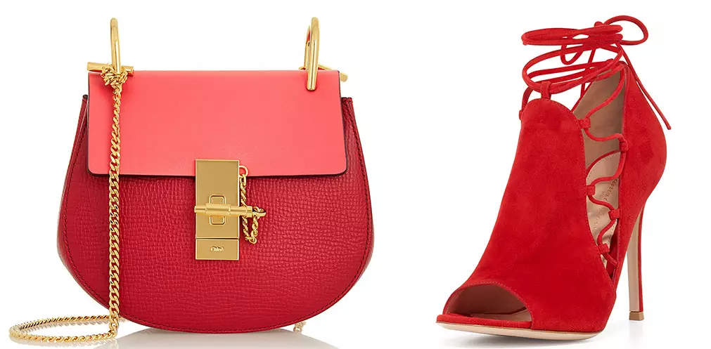 Chloé Drew Mini Textured-leather Shoulder Bag [Net-a-Porter വഴി $1,850] Gianvito Rossi Side Lace-up Peep-Toe Bootie [Bergdorf Goodman വഴി $1,075]