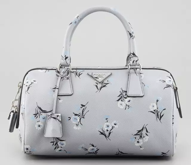 Prada Saffiano Satchel mit Blumendruck